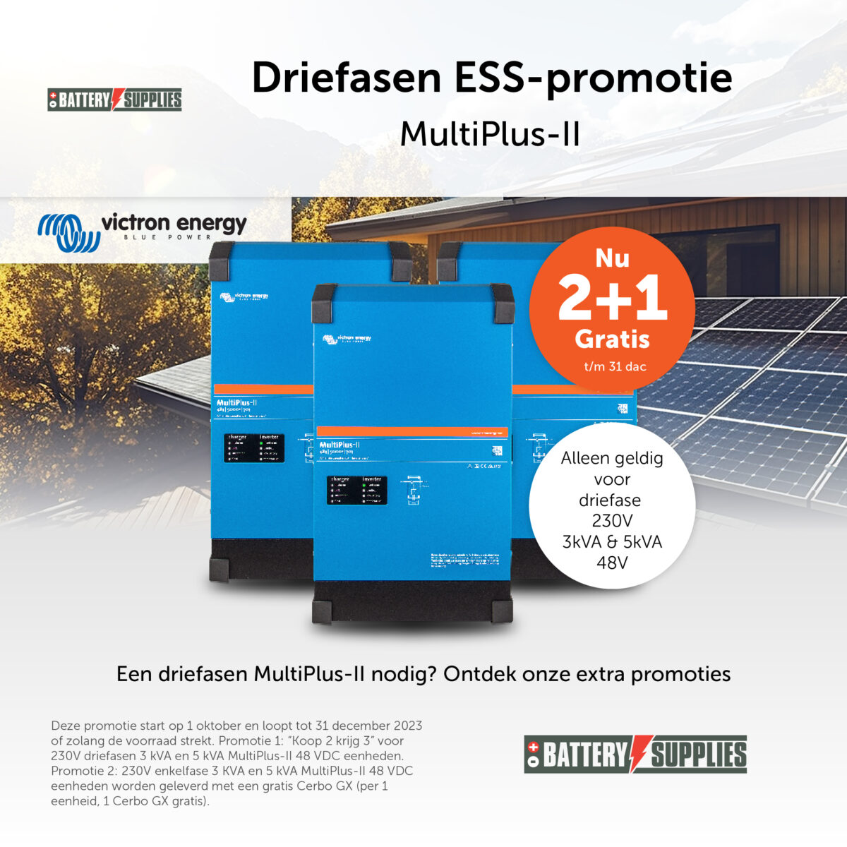 Promotie op Victron MultiPlus-II 48/3000 en 48/5000 - Battery Supplies